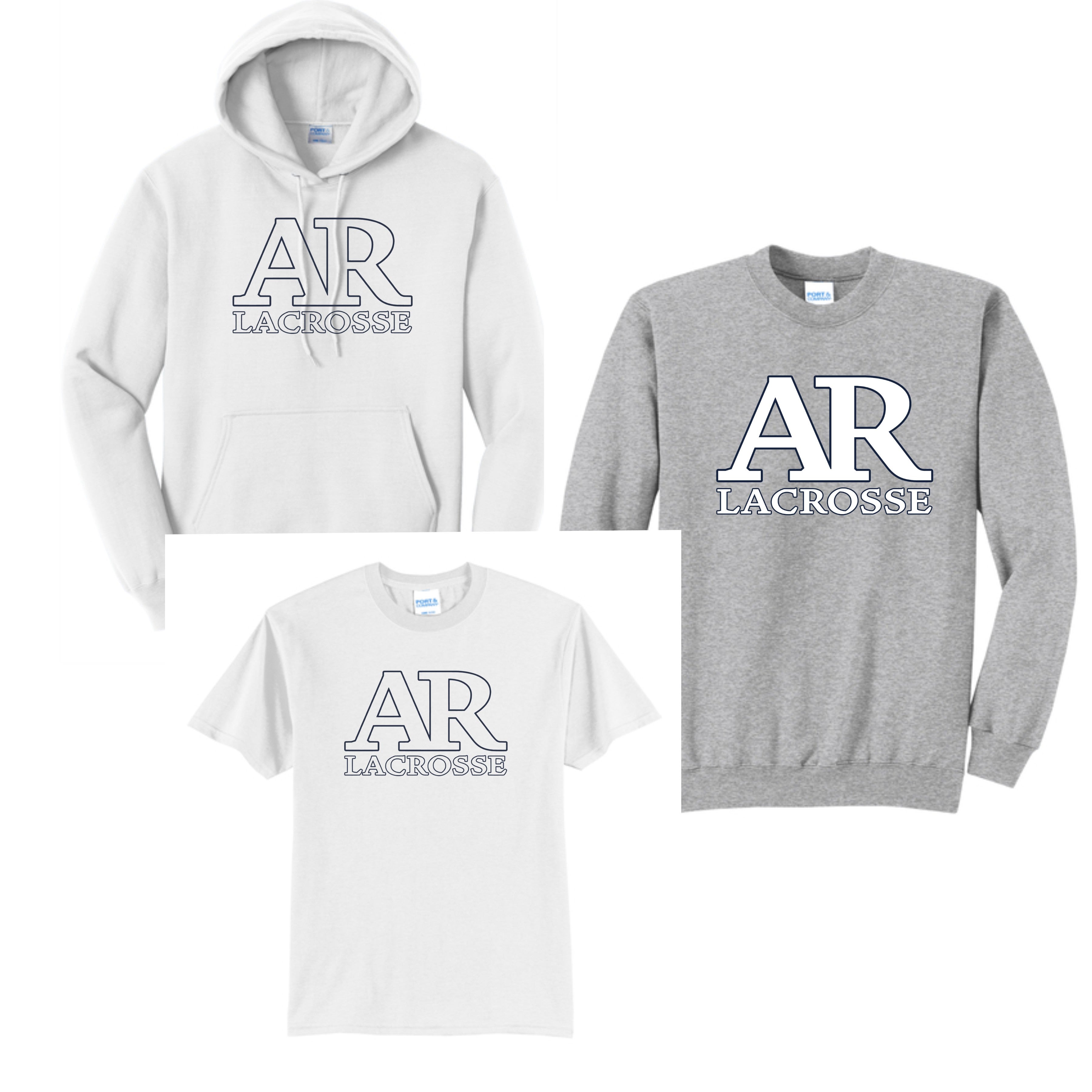 Auburn Riverside Ravens-AR Lacrosse white logo with navy outline ...
